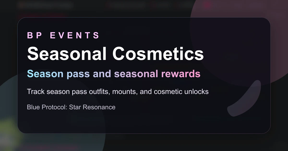 Cosmetics - Seasonal | BP Events — Blue Protocol: Star Resonance